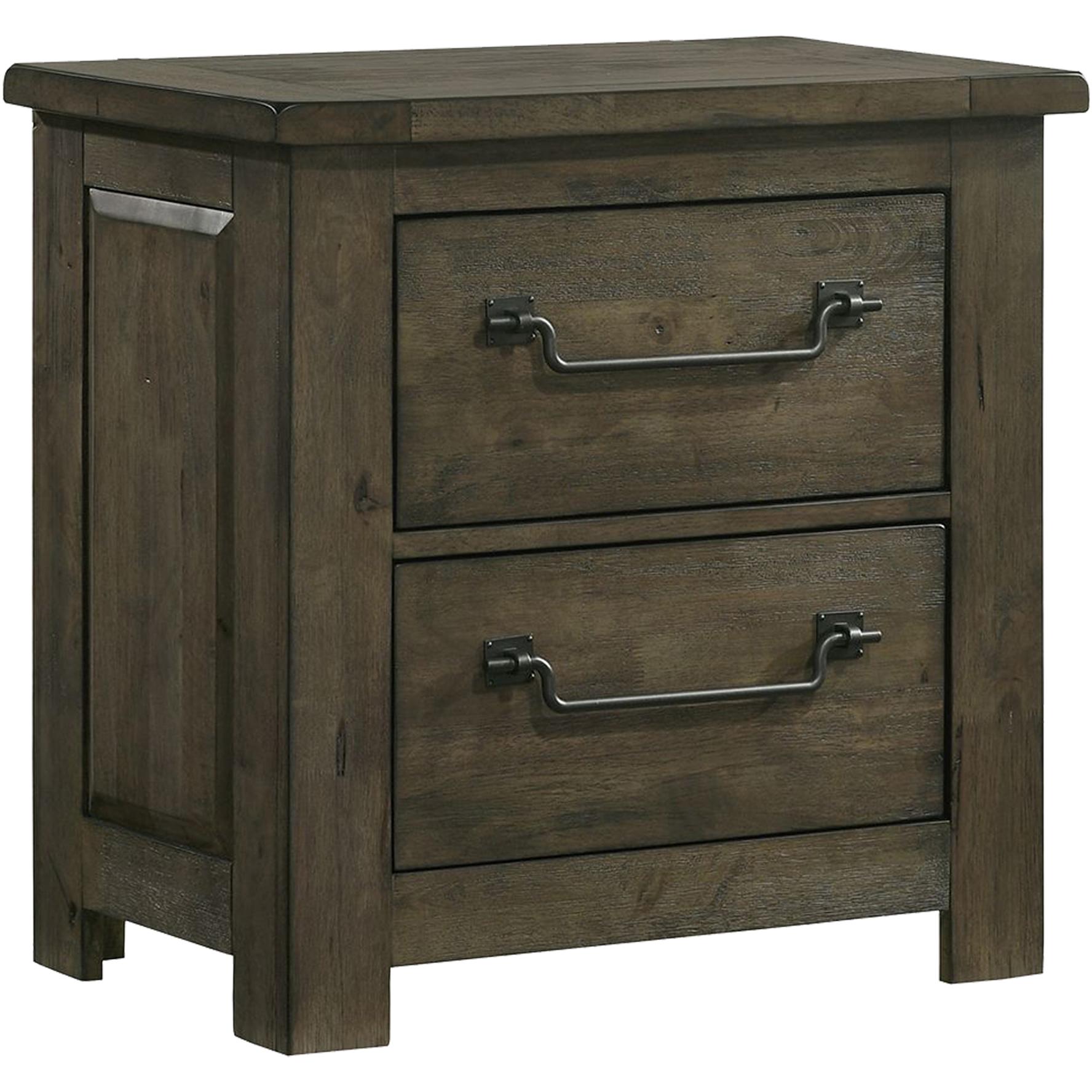 Elements International Maverick Nightstand w/USB Grey